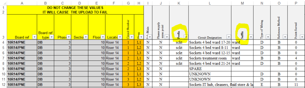 BULK UPDATES FOR CIRCUIT DESIGNATIONS – EDIS