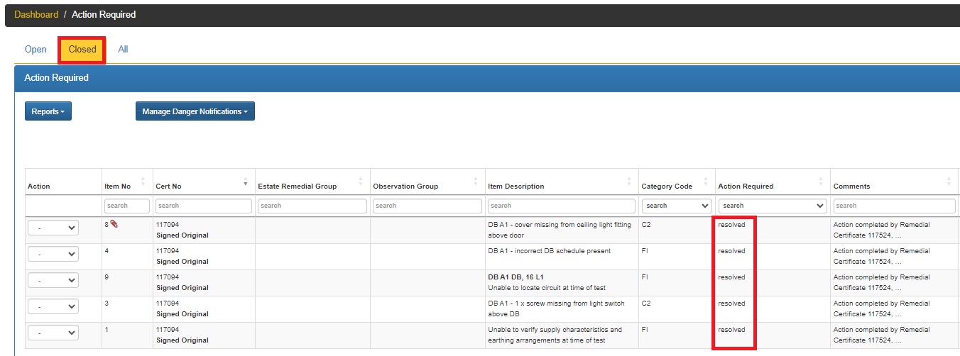 Completing Remedial Works using a Remedial Completion Certificate – EDIS
